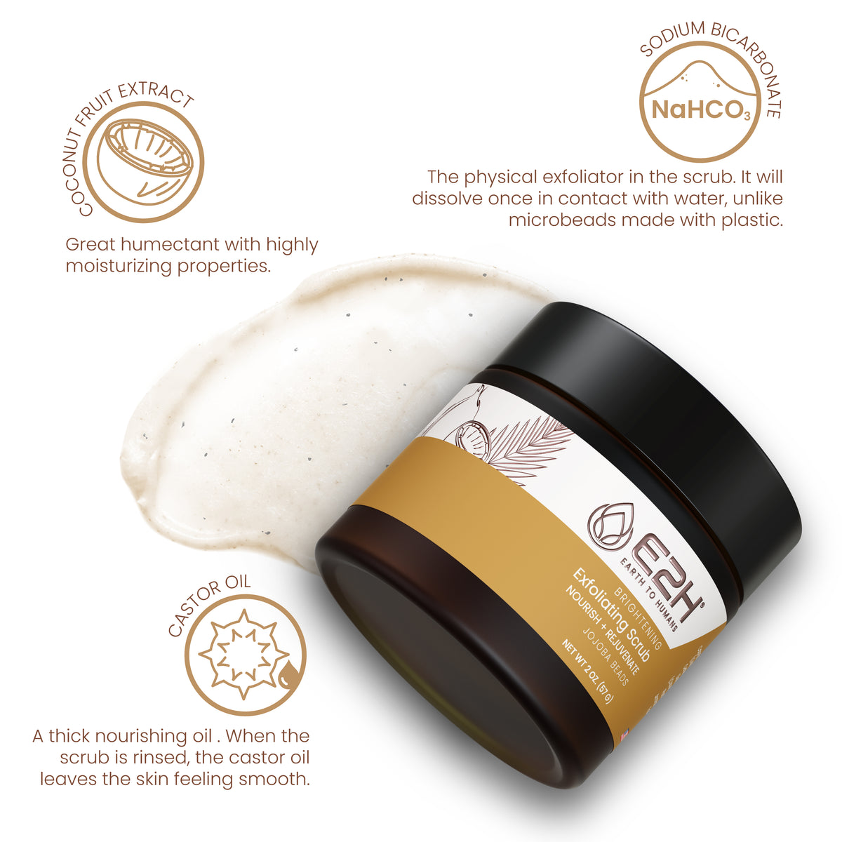 Brightening Exfoliating Scrub | Deep Moisturizing, Skin-Renewing – E2H