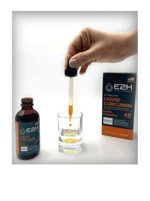 All-Natural LIQUID CURCUMIN WITH BLACK PEPPER SEED | Vegan | – E2H