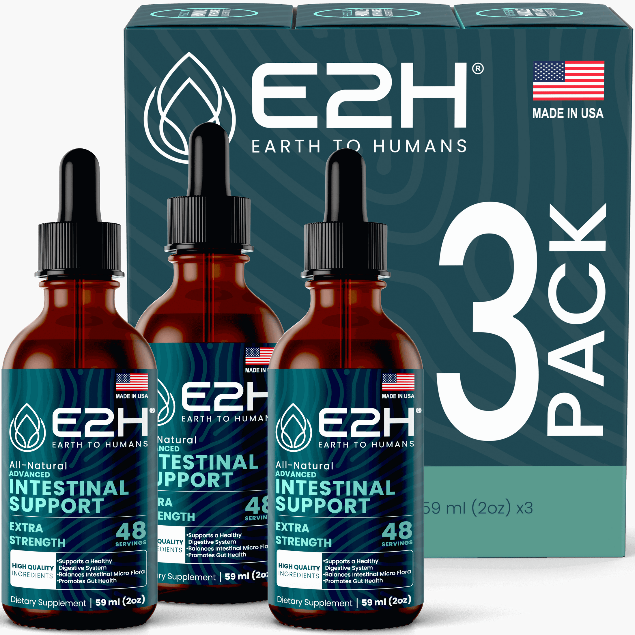 All-Natural ADVANCED INTESTINAL SUPPOR | Vegan | Gluten Free | – E2H